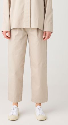 Knowledge Cotton Apparel Damen vegan Hose Popeline Plissee Helles Federgrau