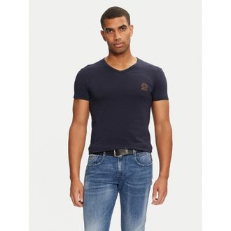 Versace T-Shirt AUU01004 1A1001 Dunkelblau Regular Fit