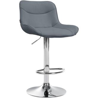 Clp Tabouret de bar Vonore similicuir Gris Chrome