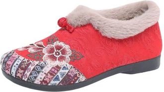 Generic Bottes De Poils pour Femmes Nouveau Modèle Impression Vintage Épaissie Chaude Automne et Hiver Confortable Chaussures Casual Antidérapant Hiver Fourru