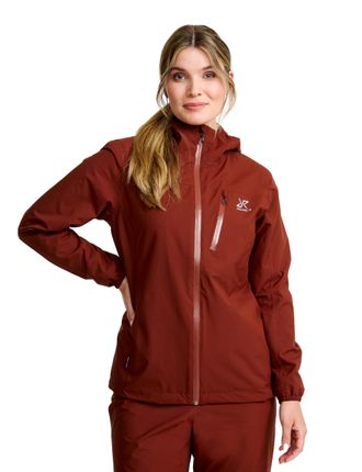RevolutionRace Vector 2L Jacket für Damen, Wasserichte und Winddichte Regenjacke für Wandern, Fired Brick, L
