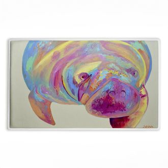 Stupell Industries Chromatic Hue Manatee Bedruckte Plüsch-Badezimmer-Fußmatte, Design von Jennifer Seeley, 30 x 0,8 x 18 cm