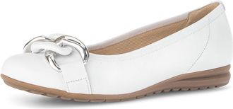 Gabor Damen Keilpumps, Frauen Absatzschuhe,Leichte Mehrweite (G),high Heels,hochhackige Schuhe,stoeckelschuhe,Weiss (Uni+Silber),37.5 EU / 4.5 UK