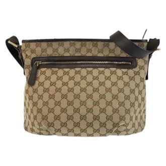 Gucci Pre-owned GG Canvas Leder Schultertasche - - Pre-owned - Damen - Braun - ONE SIZE
