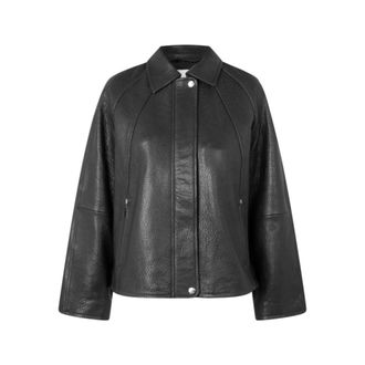 Samsøe & Samsøe Homme, Vestes, Noir, Taille: XS Sanok Perfecto Leather Jacket