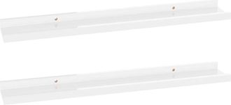 Generic vidaXL 2X Wandregal B&uuml;cherregal Wandboard Schweberegal H&auml;ngeregal Dekoregal Freischwebend Regal B&uuml;roregal Wandablage Hochglanz-Wei&szlig; 60x9x3cm