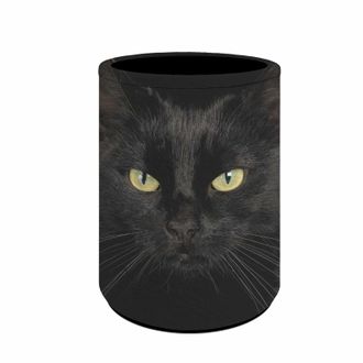 CHAQLIN Schwarze Katze Bleistifthalter f&uuml;r den Schreibtisch, cooles Tier-Design, Stiftebecher f&uuml;r Kinder, PU-Leder Schreibwaren, Schreibtisch-Organizer f&uuml;r B&uuml;