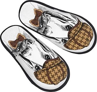 Generic Chaussons Femme Homme Motif De Casquette Marron Pour Chien Basset Hound Maison Pantoufles Confortable Chausson DHiver Antid&eacute;rapant Pantoufles En Peluc