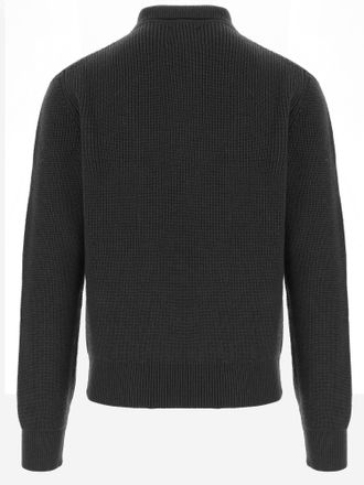 Woolrich Mens Full-Zip Wool Sweater Black Sweatshirts