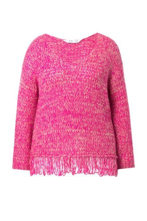 Angel Of Style Strickpullover Pullover Loose Fit Fransen am Saum