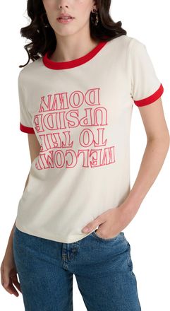Wrangler X Stranger Things Wskq T-Shirt f&uuml;r Damen, Retro, Wei&szlig;, X-Klein