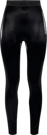 Elisabetta Franchi legging &eacute;lastique &agrave; logo - Noir