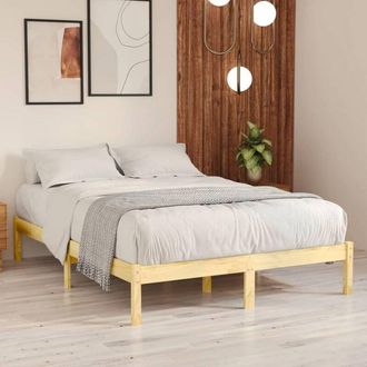 vidaXL Vidaxl - Cadre de lit en bois massif 180x200 cm - Dimensions totales 205,5x185,5x31 cm - Assemblage requis - Lit adulte moderne