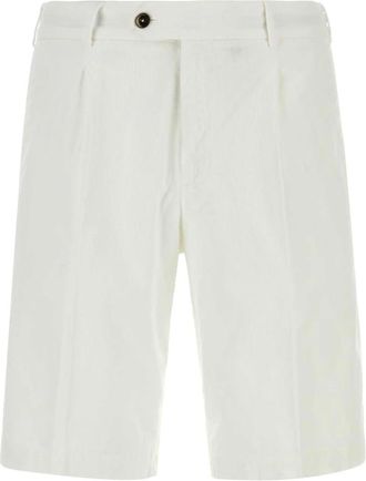 Pantaloni Torino Homme, Shorts, Blanc, Taille: S Bermuda en Velours C&ocirc;tel&eacute; Extensible