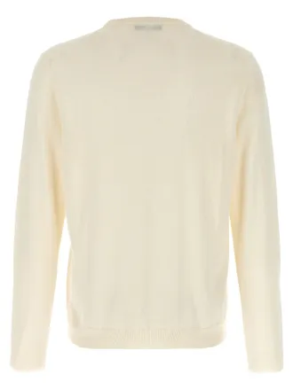 Zanone Crew Neck Cotton Sweater - Cream