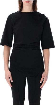 R&oacute;he Femme, Tops, Noir, Taille: 36 FR Reinvented Twisted T-Shirt