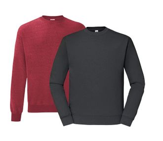 Fruit Of The Loom Herren 62-202-0 Set-IN Sweatshirts 1er/2er - 1x Vintage Red, 1x Graphit & 1x HLKauf Block - Gr&ouml;&szlig;e: XXL