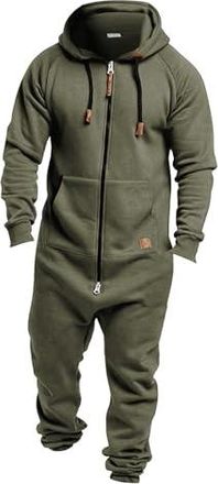 Generic riou Survêtement original pour homme, sweat à capuche, combinaison pour course à pied, travail jumpsuit à manches longues avec fermeture éclair pour a