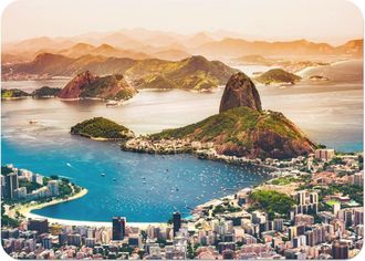 Fabulous Platzset, weich, Unterseite aus Kork, Deckchen, Beere von Rio De Janeiro Brasilien, Stadt, Meer - Großes Format 39,5 x 28,5 cm