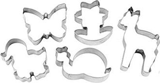 Dr. Oetker 1064 Ausstecher Waldzauber 5teilig, Edelstahl, Silber, 6 x 4 x 1, 5 cm, 5 Einheiten