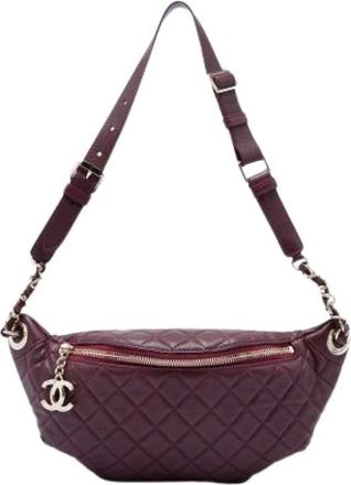Chanel Sac banane vintage doccasion - Femme - Pre-owned - Rouge - Taille: ONE Size