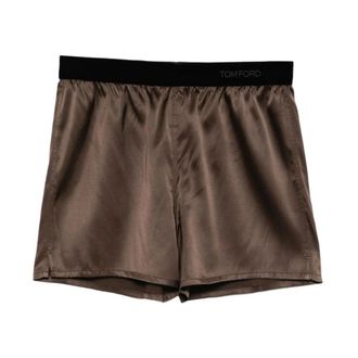 Tom Ford Seiden-Shorts mit Logo - - Shorts - Damen - Braun - M