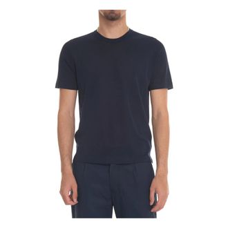 Hindustrie Crepe Jersey T-Shirt- Superleichter Stoff - - Tops - Herren - Blau - 4XL