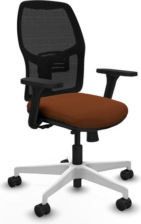 Piqueras y Crespo Alfera Stuhl mit Lendenwirbelst&uuml;tze mit 3D-Armlehnen, ausgestattet mit Syncro/Traslack und Schneideschaum, mit Rollen 65 mm, Nylon, Schwarz/Braun