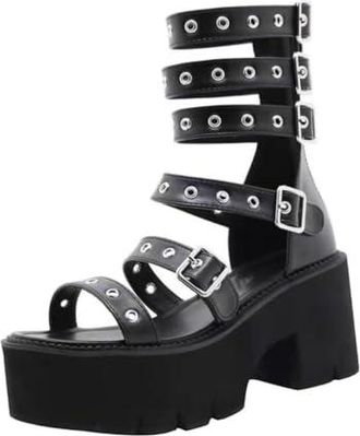 Frcolor Sandales Femmes &agrave; Semelle &Eacute;paisse PU Style Cr&eacute;atif et Confortable Chaussures &Eacute;t&eacute; &Eacute;l&eacute;gantes pour Dames Noir