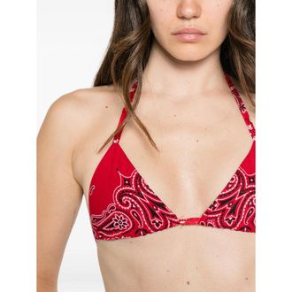 Re/Done Paisley Print Triangle Top - Red