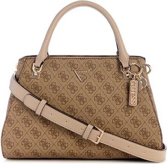 Guess Noelle II Luxury Satchel, Cartable, bandouli&egrave;re Femme, Logo Latte, Taille Unique
