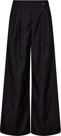 Co'Couture Femme, Pantalons, Noir, Taille: 38 FR Wide Pantalons