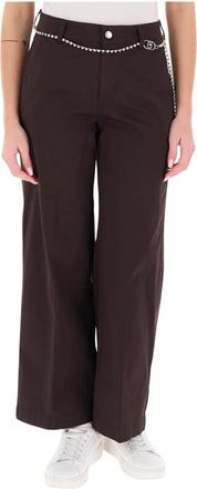 Liu Jo Femme, Pantalons, Brun, Taille: W32 Pantaloni flare a vita alta