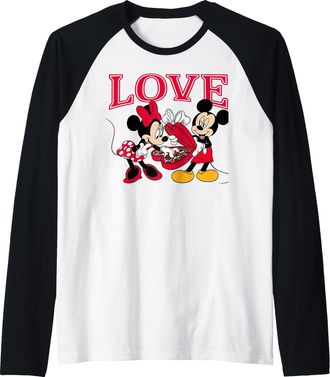 Disney Mickey Mouse And Minnie Love Valentine Raglan