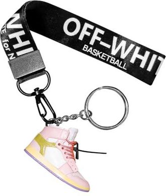 Generic Porte-cl&eacute;s &eacute;l&eacute;gant en forme de baskets 3D avec cordon de poignet, cadeau unique pour les fans de basket-ball, enfants, hommes et femmes, Hibou rose, M