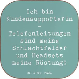 Mr. & Mrs. Panda Untersetzer für Gläser Spruch Kundensupporterin Heldin - Geschenk, Coaster, handgefertigte Geschenke, Glas, Support, Schlachtfelder, Tassenuntersetzer