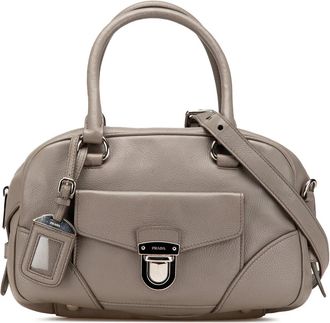Prada Hobo Bags - Vitello Daino Zip Top Satchel - Gr. unisize - in Grau - für Damen