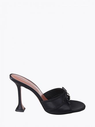 Amina Muaddi Mules Eleonora en satin avec talon bobine haut