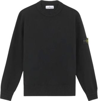 Stone Island Homme, Pulls, Noir, Taille: M Pull Ras du Cou Hiver en Coton