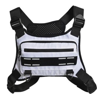 Generico Sportbox-Paket - Brusttasche für Mobiltelefone, Lauftruhe, Sportweste mit Handytasche, reflektierende Brustweste, Tasche, weiß, Consulte la descripció