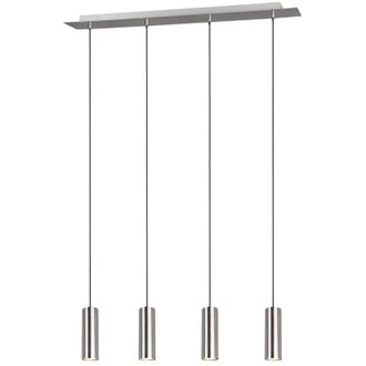 Bigbuy Bigbuy - Suspension Island 4 Lumi&egrave;res Cylindres GU10 Marley Nickel Lighting