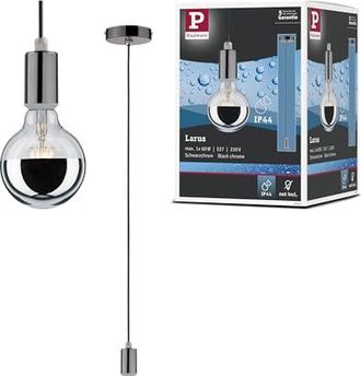 Paulmann 79754 Pendelleuchte Larus max. 60 Watt IP44 Pendellampe Schwarzchrom Hängelampe Metall Hängeleuchte E27 ohne Leuchtmittel