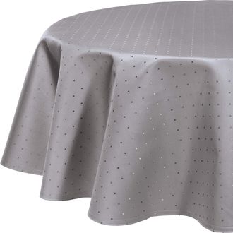 Curt Bauer Tischdecke Petito fleckabweisend Silber Gr&ouml;&szlig;e oval: 140x190 cm