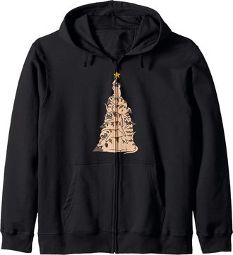 Huebucket Christmas Tree Meerket Kapuzenjacke