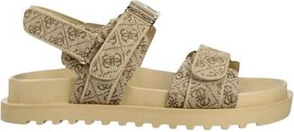 Guess Femme, Chaussures, Beige, Taille: 39 EU Sandales Imprim&eacute;es &agrave; Bride Cheville