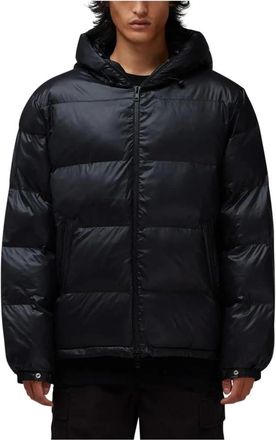 Patta Homme, Vestes, Noir, Taille: XL Quilted Script Logo Puffer Jacket