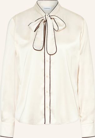 Comma Comma Satinbluse Mit Schluppe weiss