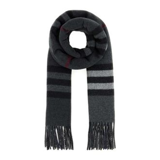 Burberry Bestickter Karomuster-Schal - - Accessories - unisex - Grau - ONE SIZE
