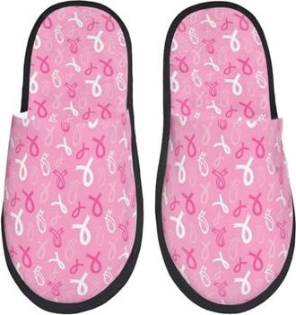 Generic Pantoufles Unisexes Impression De Sensibilisation Au Cancer Du Sein Maison Chaussures Adultes Confort Pantoufles Pour Invités, Pour Intérieur Extérieu