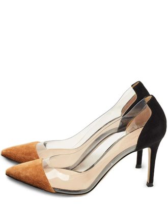 Gianvito Rossi Plexi Pumps mit Wildledereinsatz - Schwarz